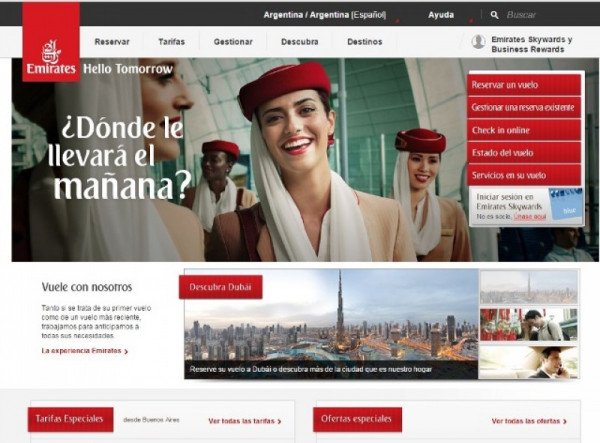 Emirates lanza web mobile exclusiva para Argentina | Innovación
